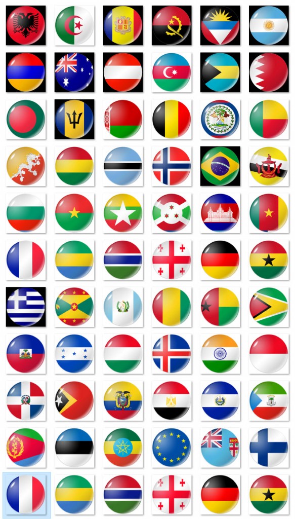 Callouts Creative Assets | Flag Button Icons/Stamps A to K