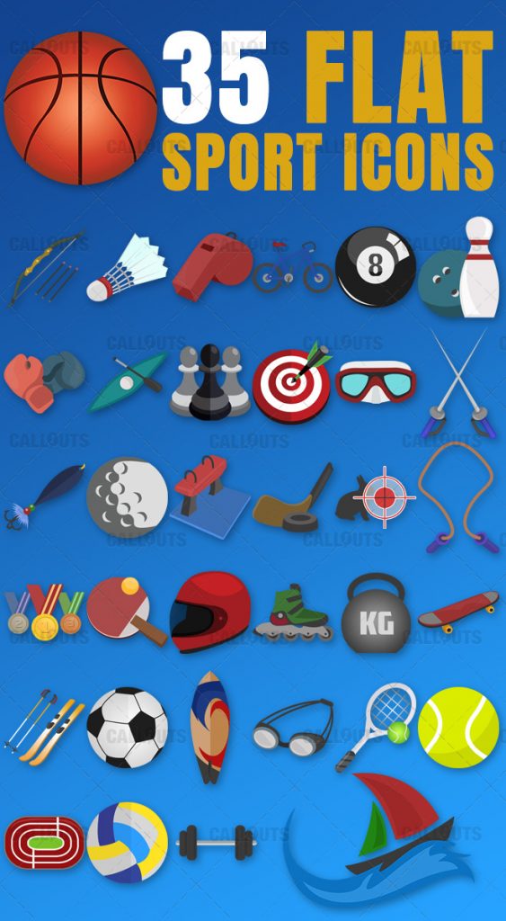 Callouts Creative Assets | Sports Icon Collection Flat