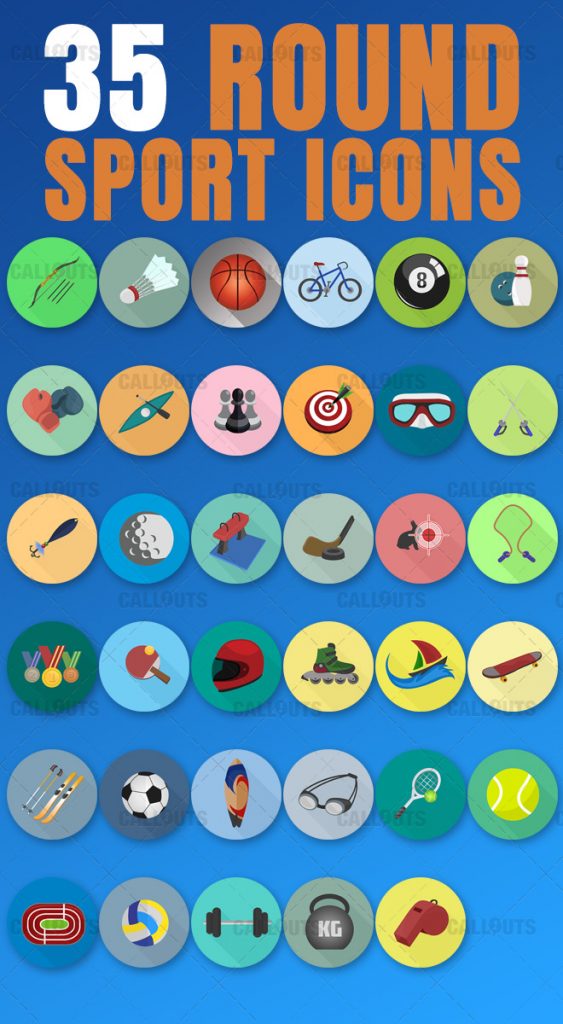 Callouts Creative Assets | Sports Icon Collection Round