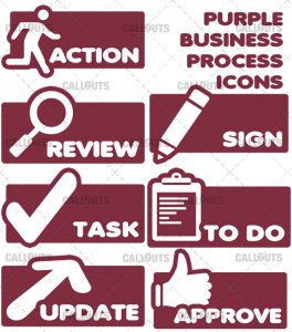 Callouts Creative Assets | Business Process Icons Purple