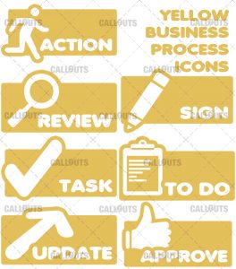 Callouts Creative Assets | Business Process Icons Yellow