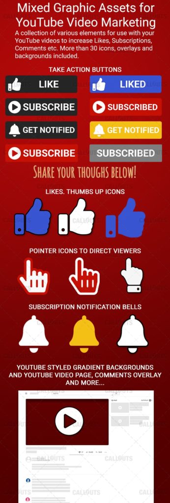 Callouts Creative Assets | Mixed Graphic Assets for Youtube Video Marketing