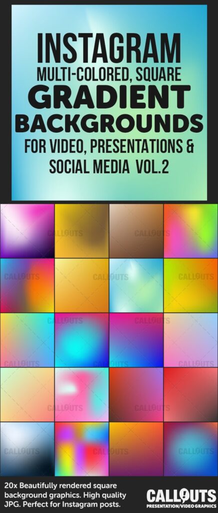 Callouts Creative Assets | Instagram Multi-Gradient Backgrounds, Square