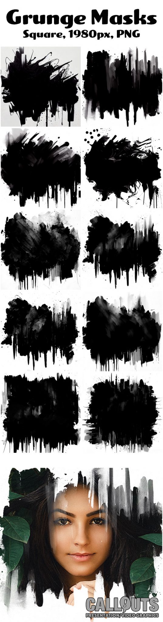 Callouts Creative Assets | Grunge Mask Graphics Squared