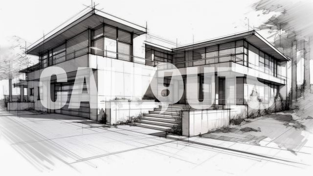 Callouts Creative Assets | Construction Illustration of a House Sketch